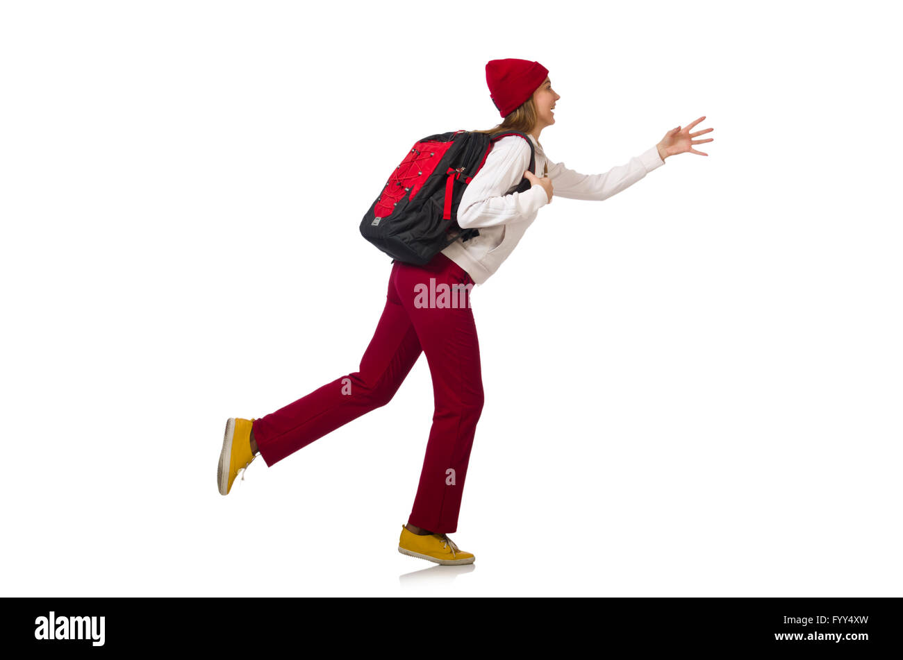 College student running backpack hi-res stock photography and images ...
