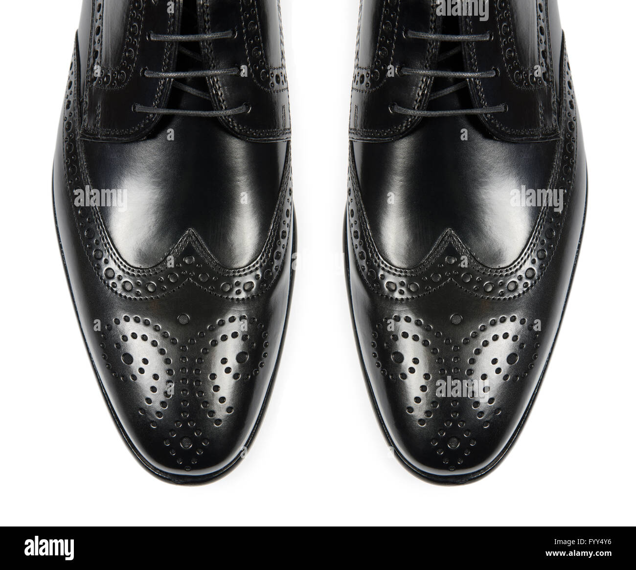 Tip of male shoes isolated on white Stock Photo - Alamy