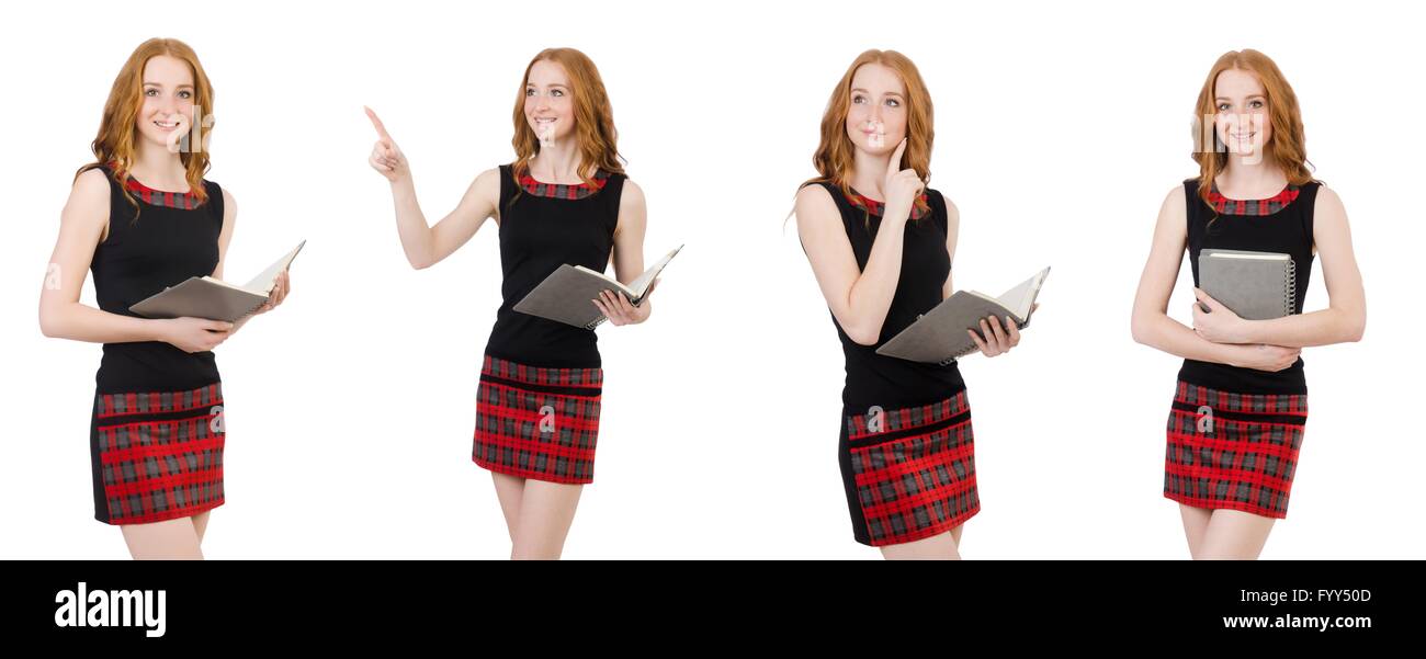 Young student in various poses isolated on white Stock Photo - Alamy