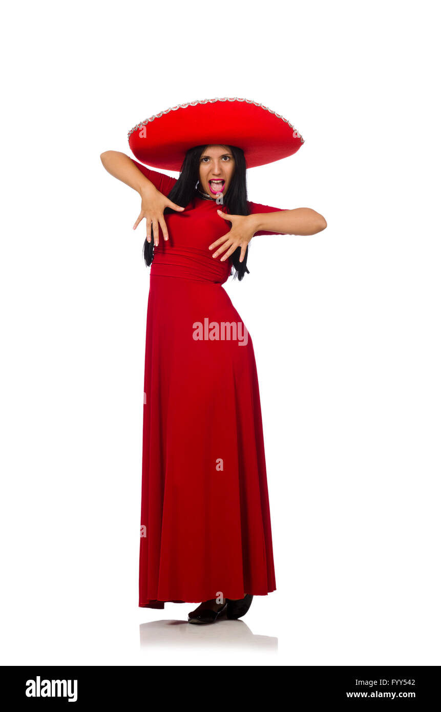 Woman dancing on red Cut Out Stock Images & Pictures - Alamy
