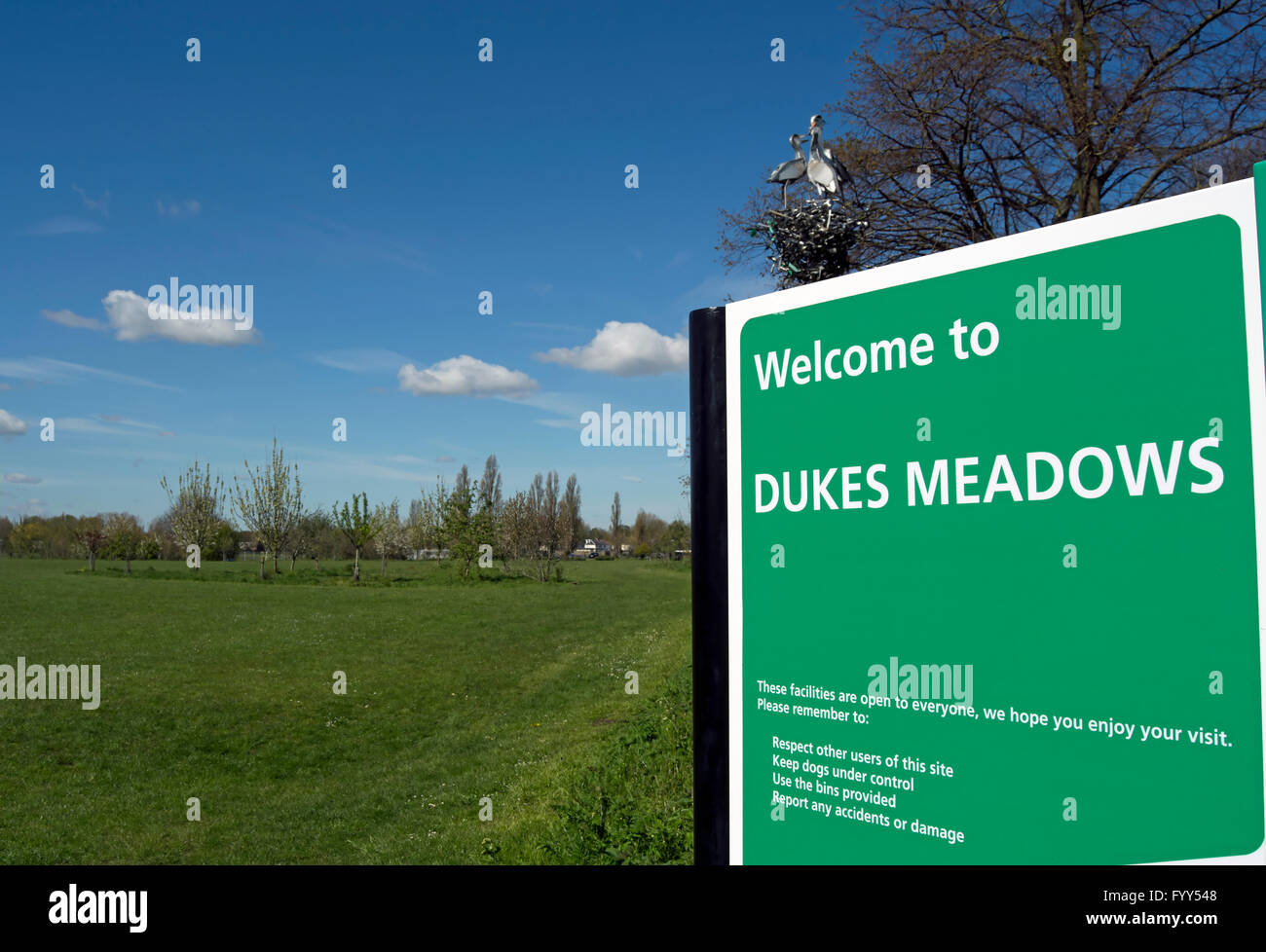 welcome to dukes meadows sign, chiswick, london, england Stock Photo ... welcome to dukes meadows sign, chiswick, london, england Stock Photo ...
