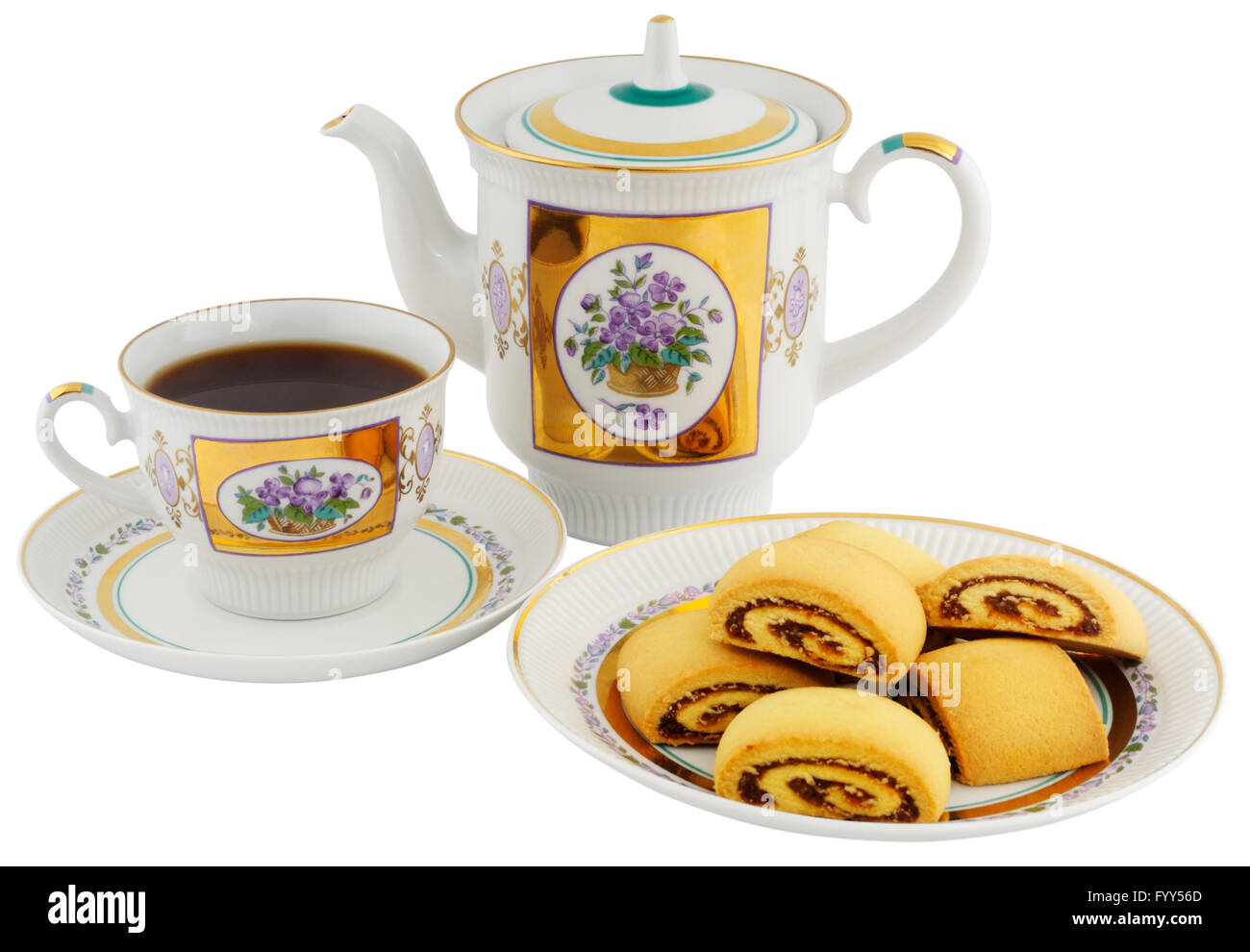 Cup tea biscuits on Cut Out Stock Images & Pictures - Alamy