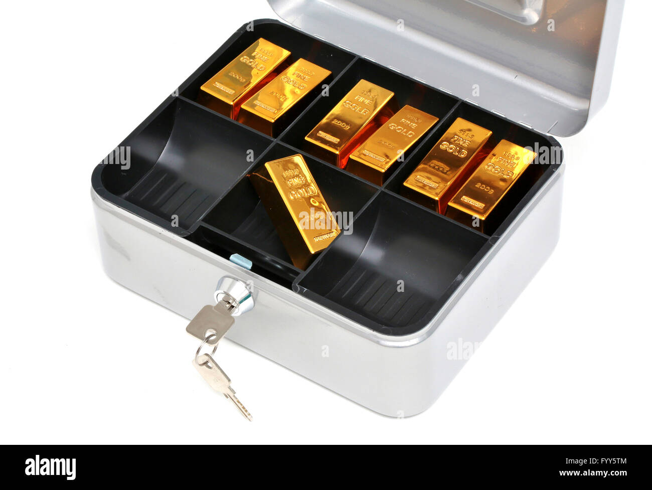 A money box filled with gold Stock Photo - Alamy