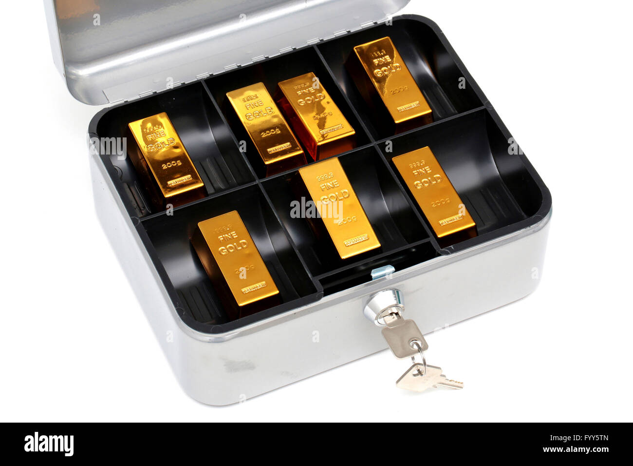 A money box filled with gold Stock Photo - Alamy