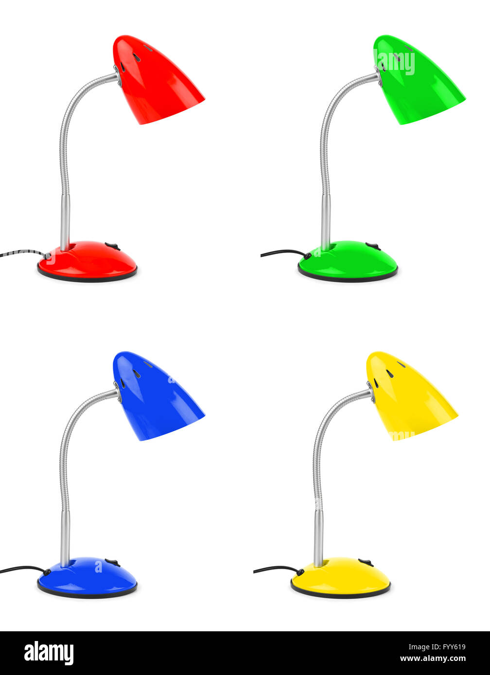 Set of multicolored desk lamps Stock Photo - Alamy