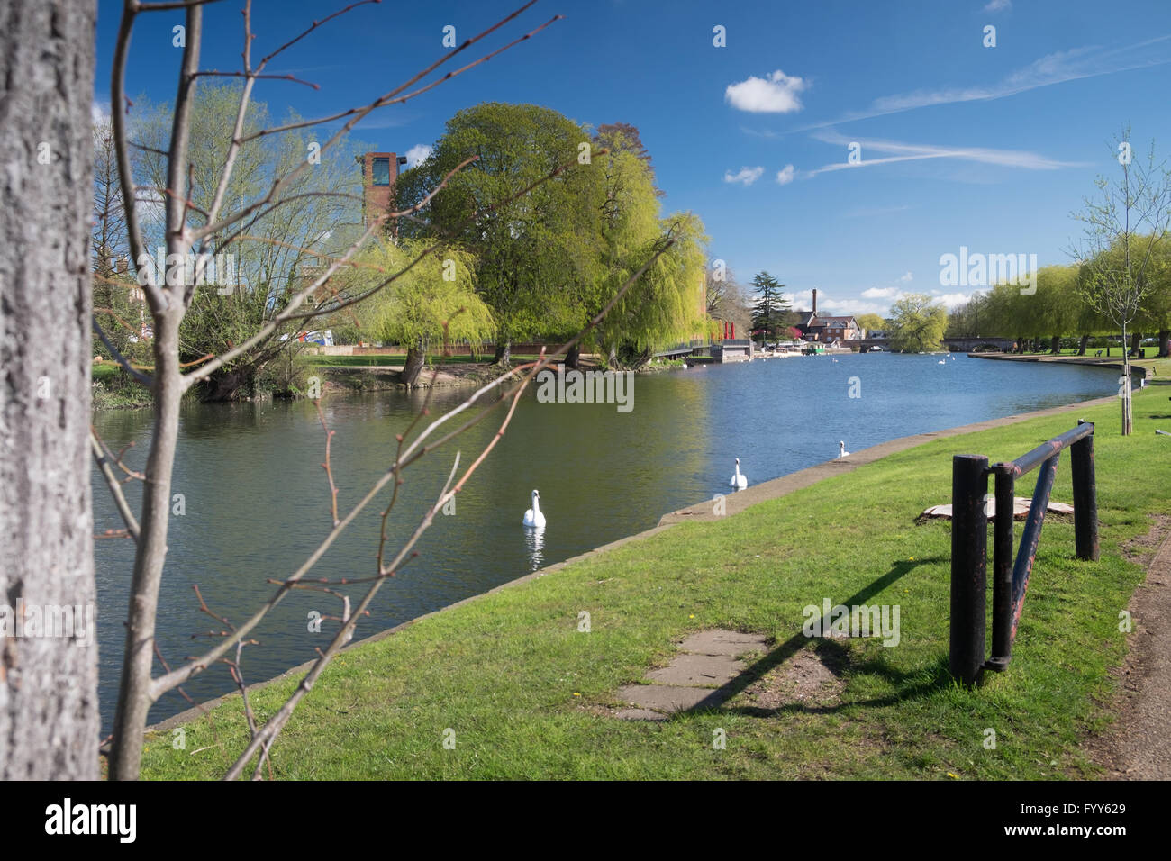 Riverside view, Stratford upon Avon, Warwickshire, England, UK Stock ...