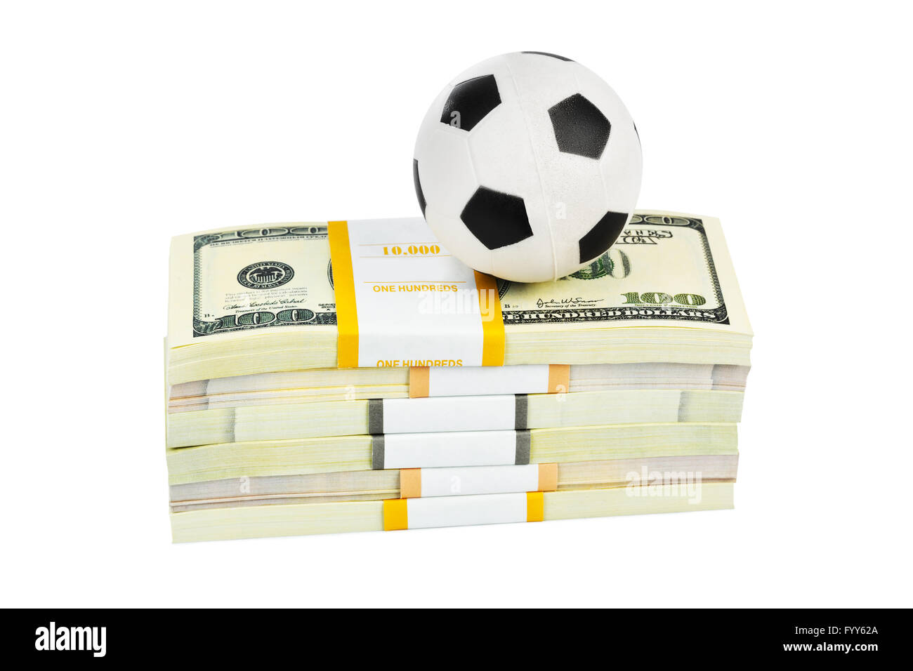 Money and soccer ball Stock Photo - Alamy