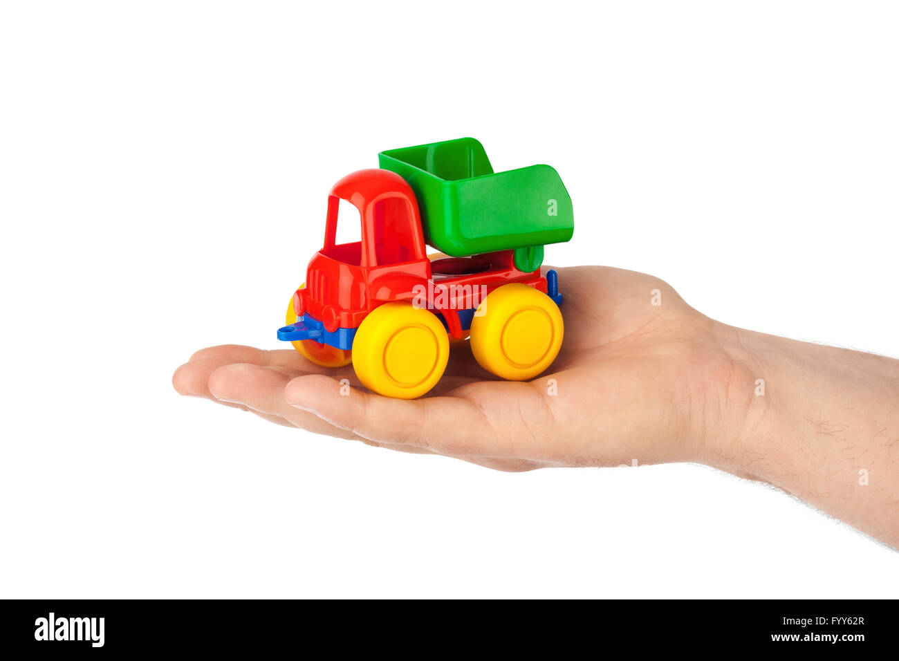 Toy car truck in hand Stock Photo - Alamy