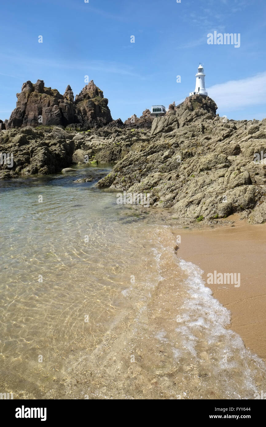 Lighthouse La Corbiere, Jersey Stock Photo - Alamy