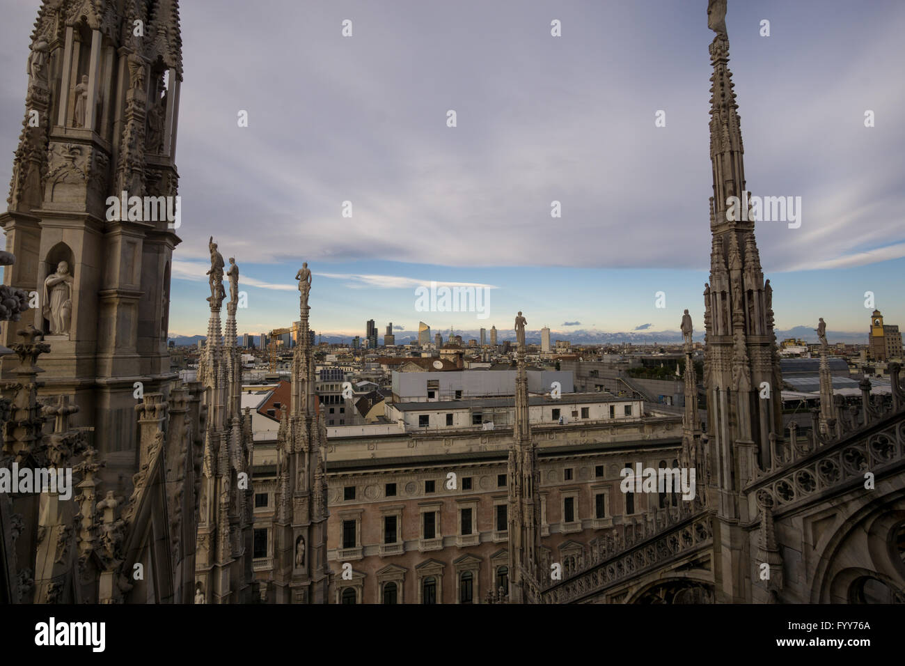 Milan Duomo rooftop Stock Photo - Alamy