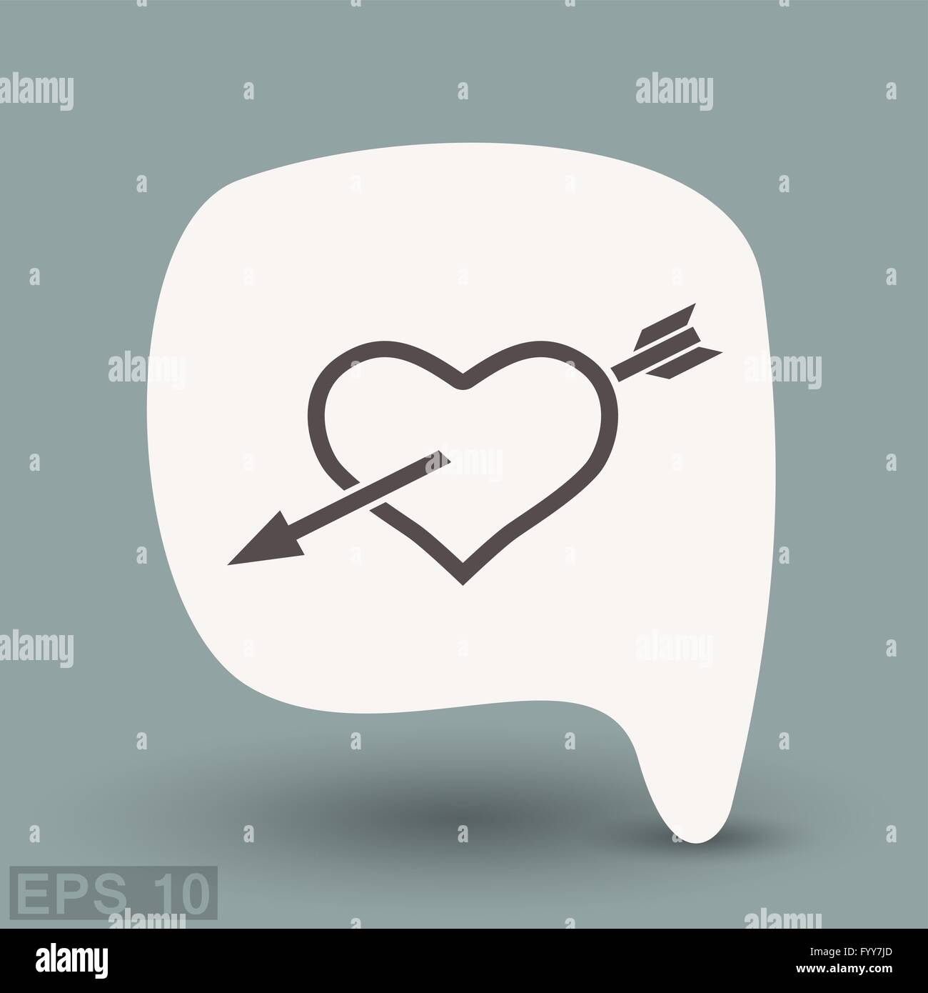 Pictograph of heart with arrow. Vector concept illustration for design ...