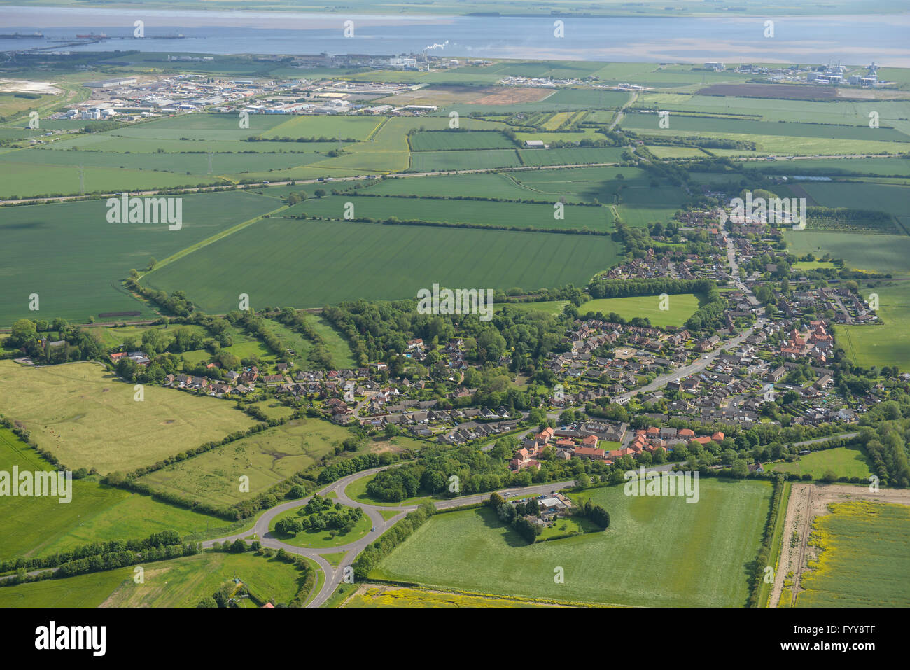 An aerial view of the village of Stallingborough and surrounding North ...
