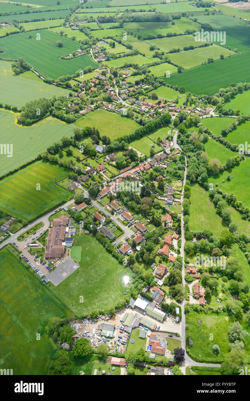 An aerial view of the Norfolk village of Stibbard Stock Photo - Alamy