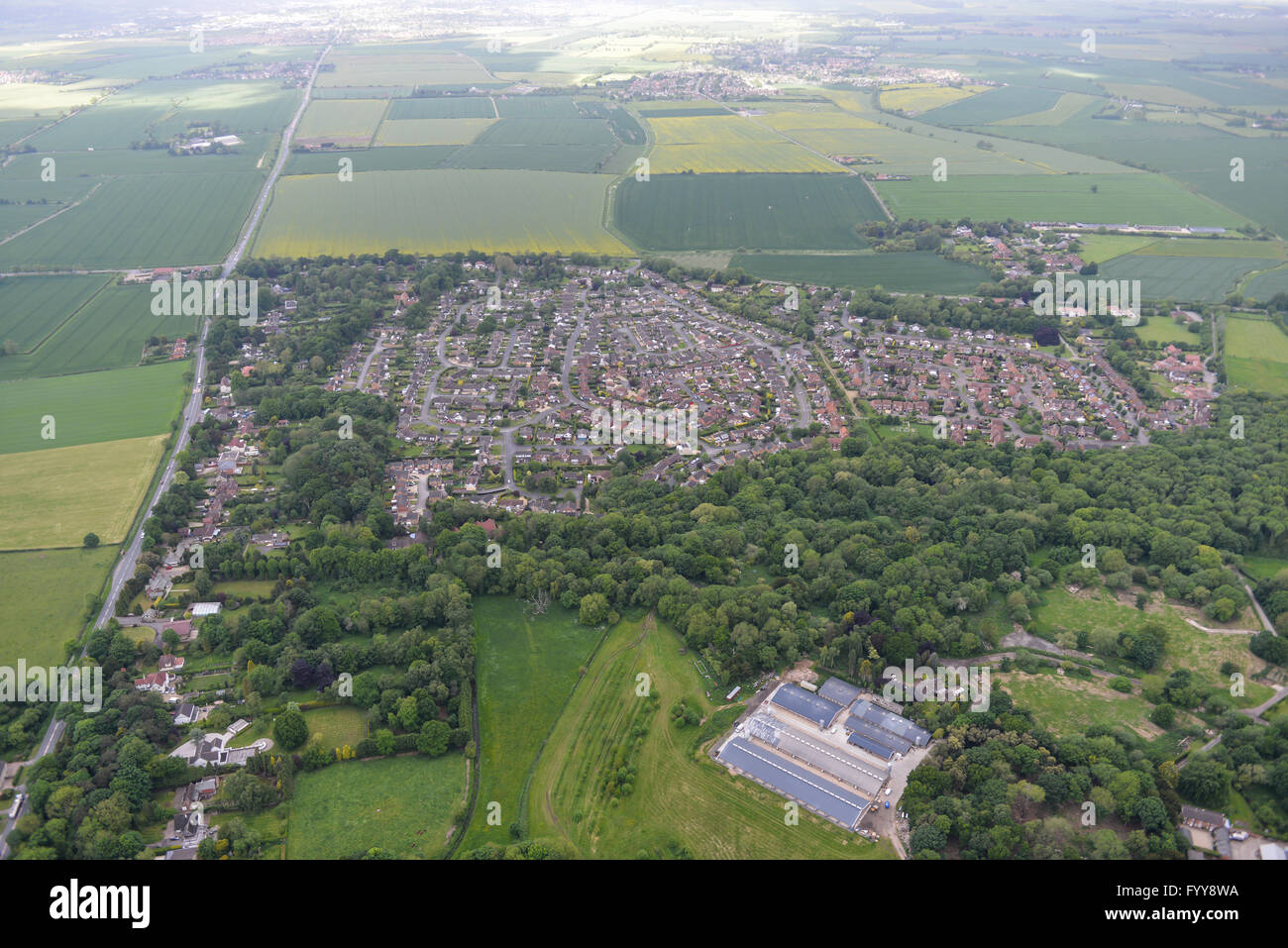 An aerial view of the Lincolnshire village of Sudbrooke Stock Photo - Alamy