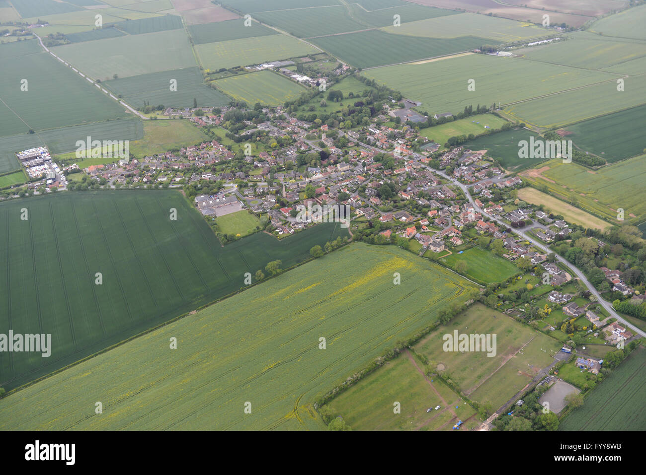 An aerial view of the Lincolnshire village of Sudbrooke Stock Photo - Alamy