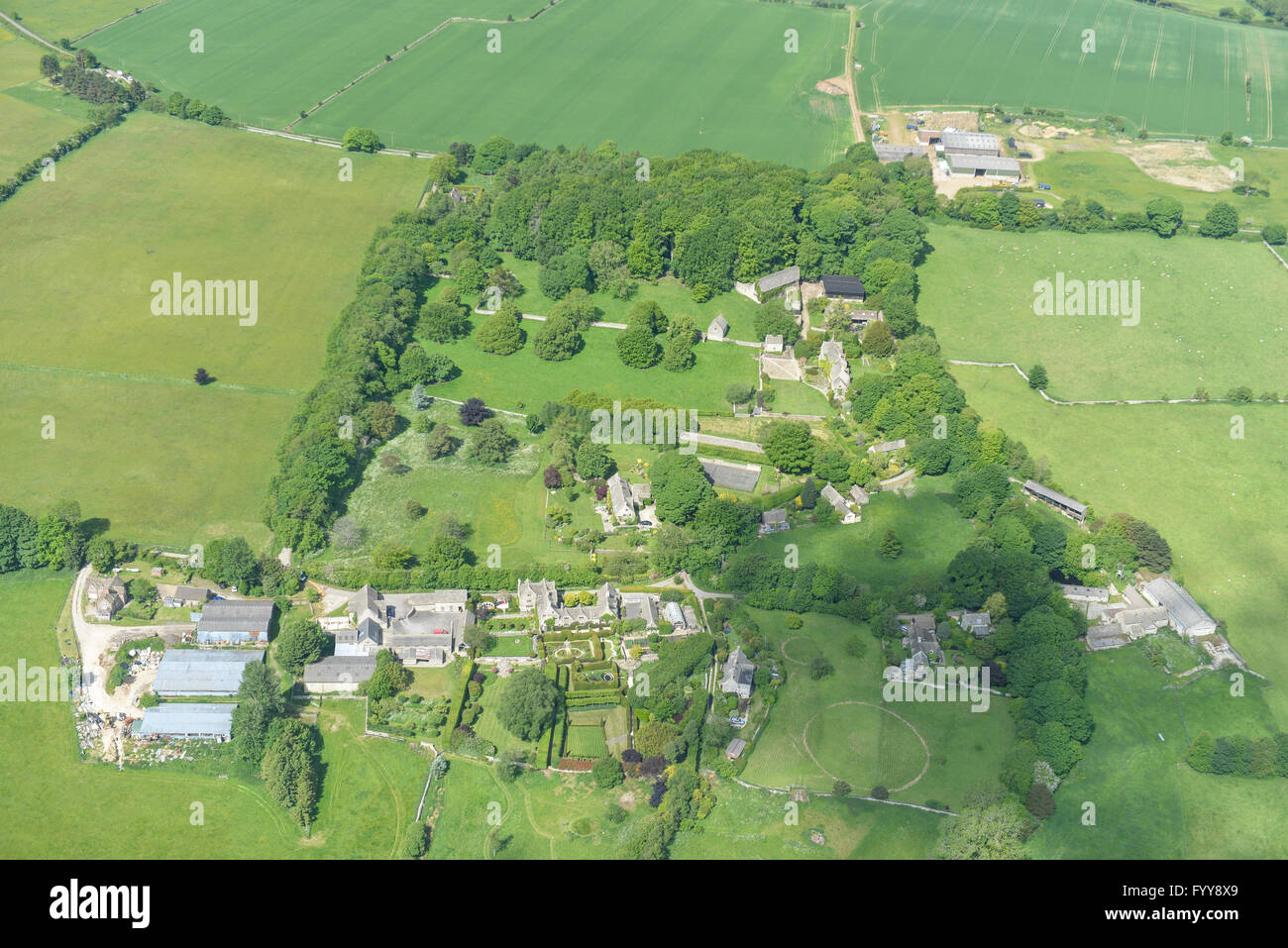 An aerial view of an English Hamlet and surrounding countryside Stock ...