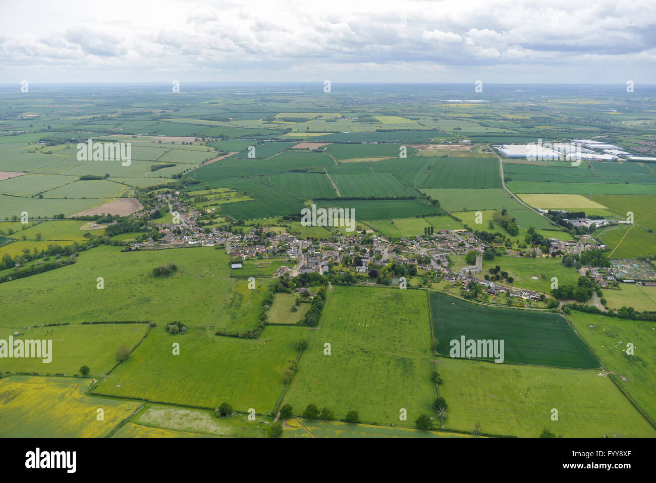 An aerial view of the village of Titchmarsh and surrounding ...