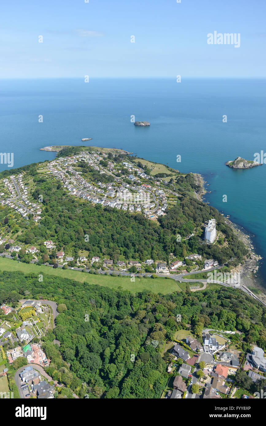 An aerial view looking out to sea from the Kilmorie area of Torquay ...