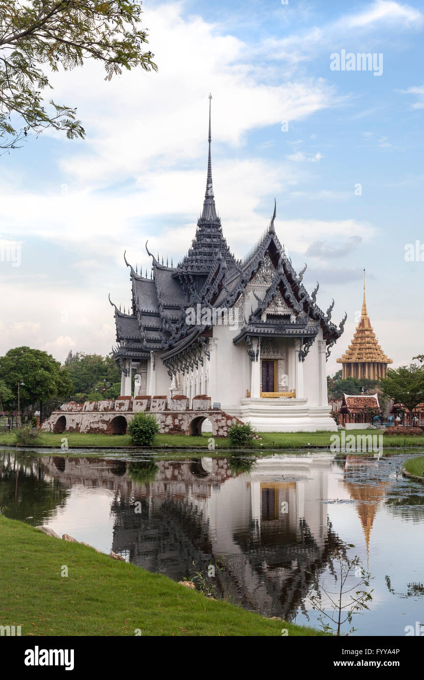 A temple at the Ancient Siam museum and park near Bangkok, Thailand ...