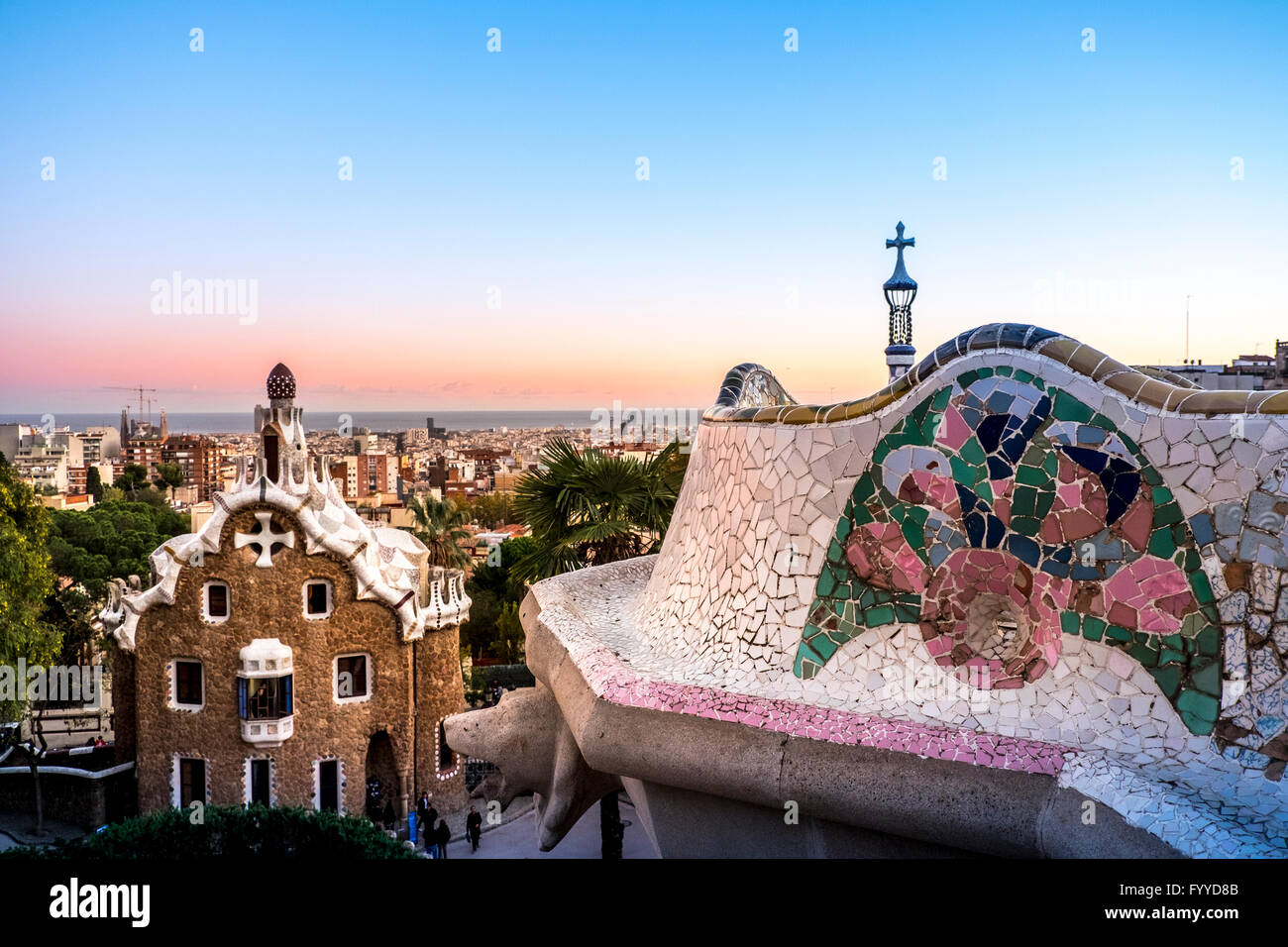 Park Guell, modernism architecture by Antoni Gaudi, Barcelona ...
