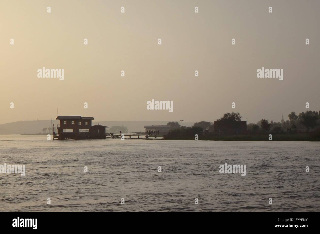 sunset at the Niger-River near the NIger capital Niamey - 17 January ...