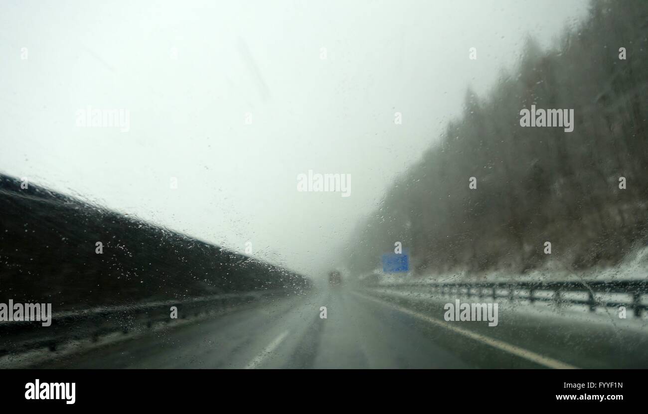 Austria - Sleet on the A10 Stock Photo - Alamy