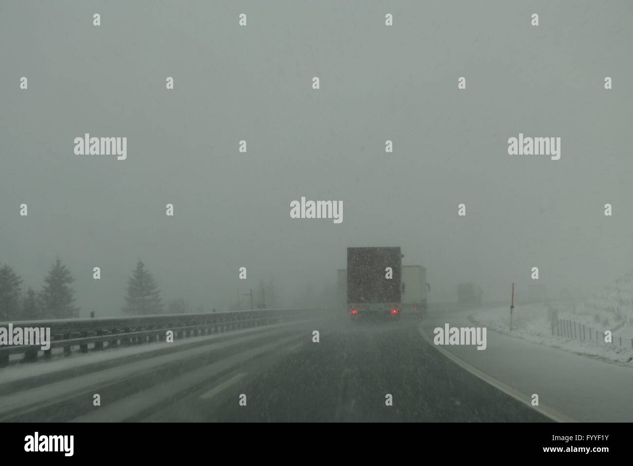 Austria - Snowstorm on the A10 Stock Photo - Alamy