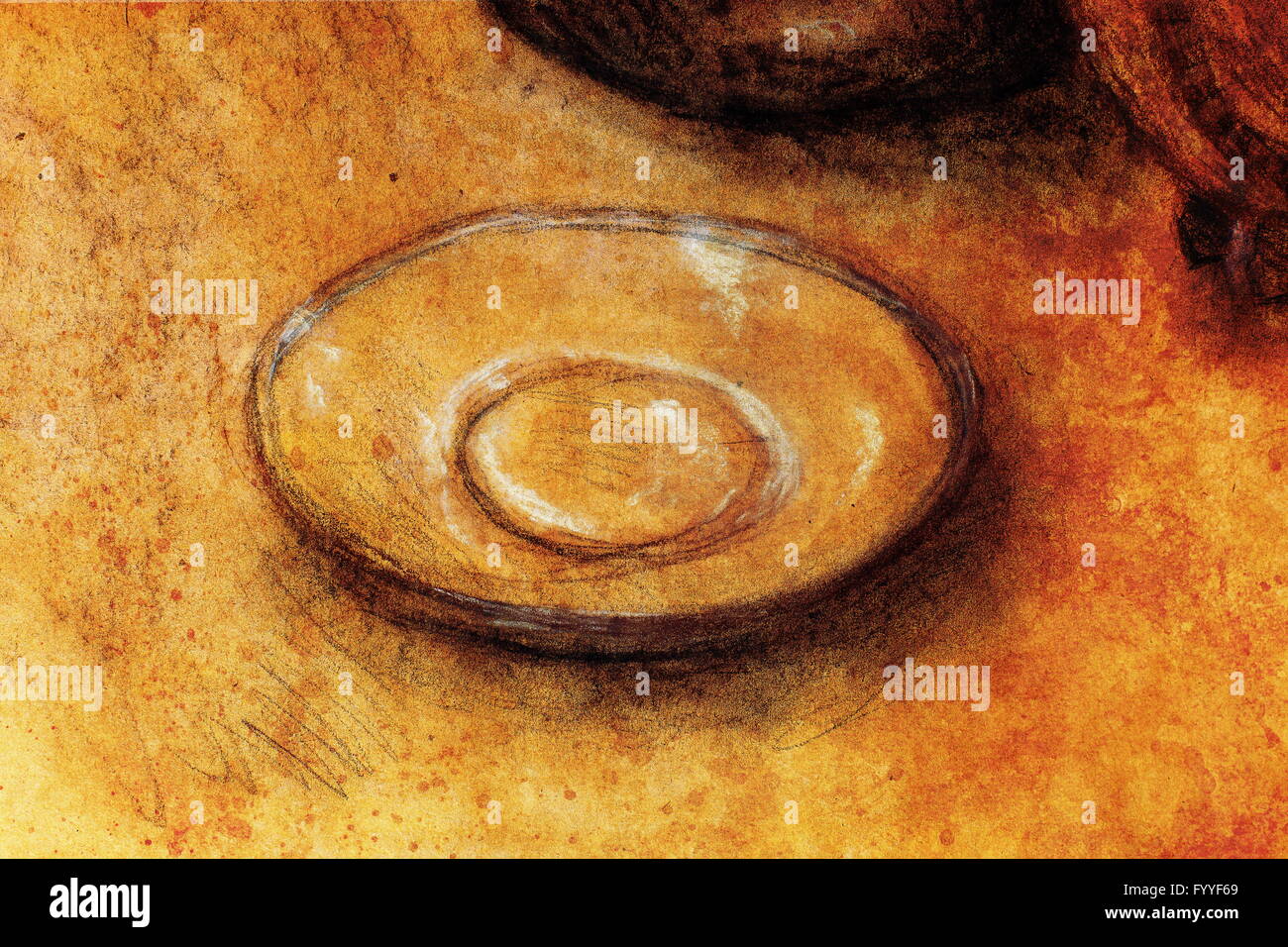 Drawing plate on paper. Original hand draw Stock Photo - Alamy