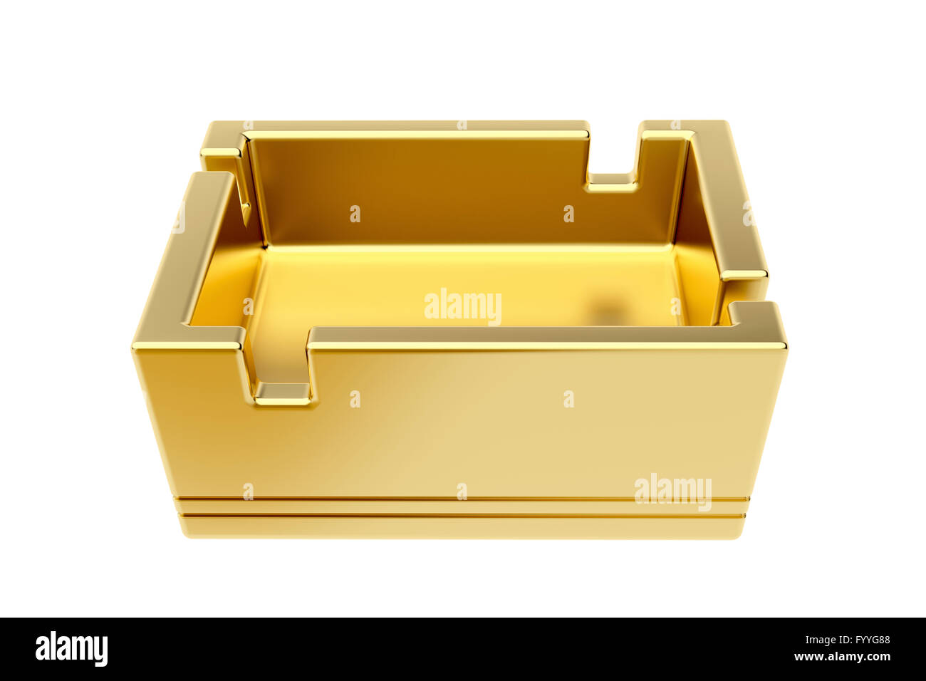 Empty golden ashtray, isolated on white background Stock Photo - Alamy