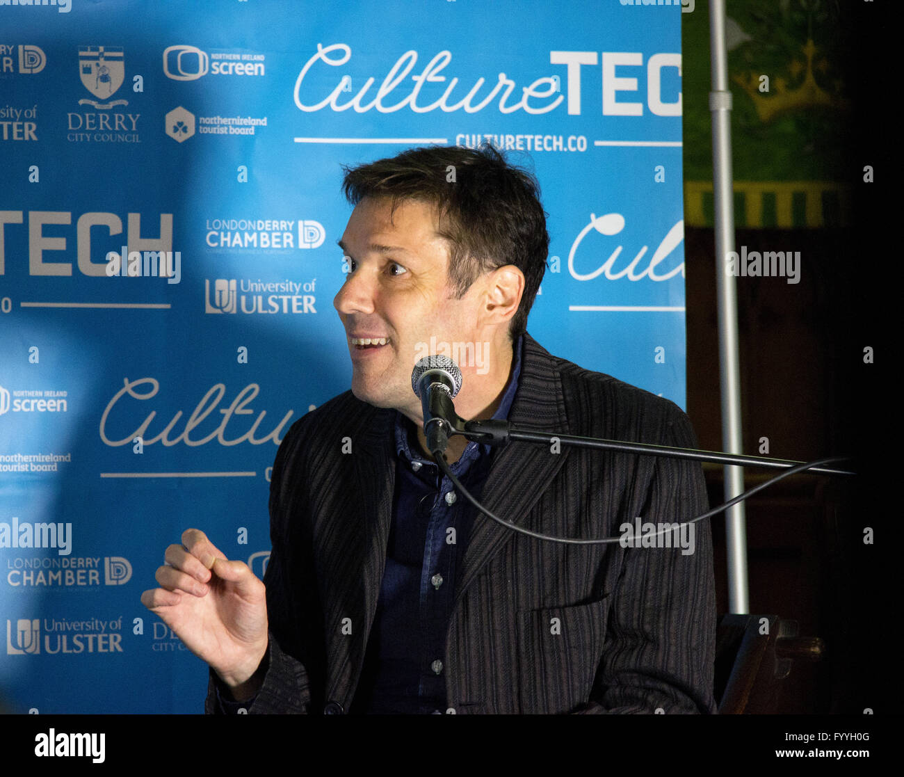 John Leland speaking at Culture Tech Stock Photo - Alamy