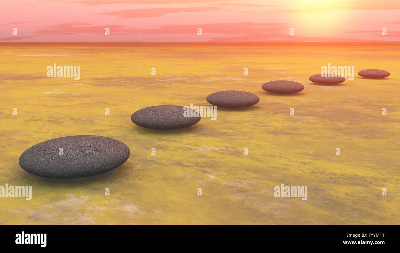 Steps to the sun - 3D render Stock Photo - Alamy