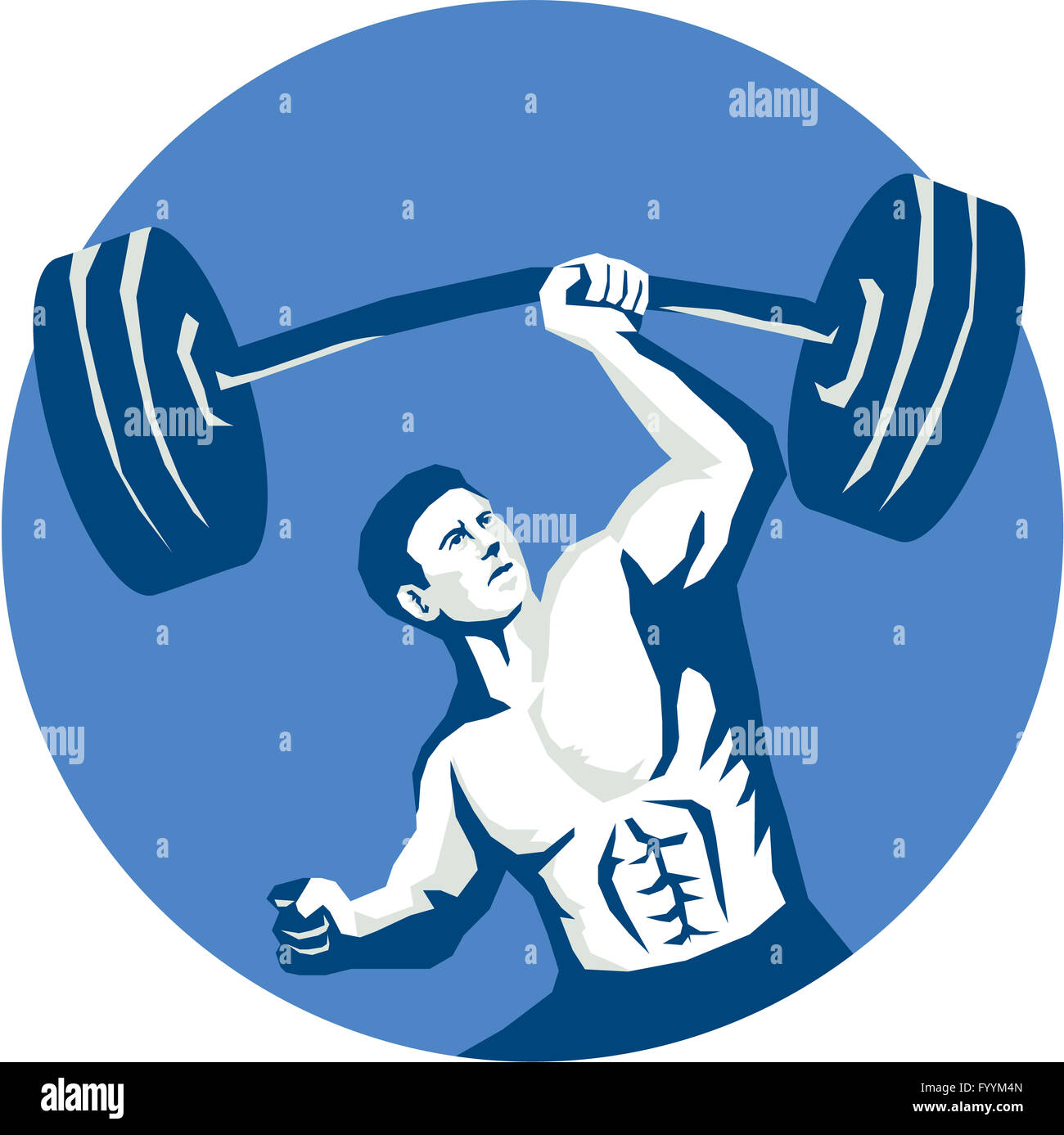 Strongman Lifting Barbell One Hand Stencil Stock Photo - Alamy