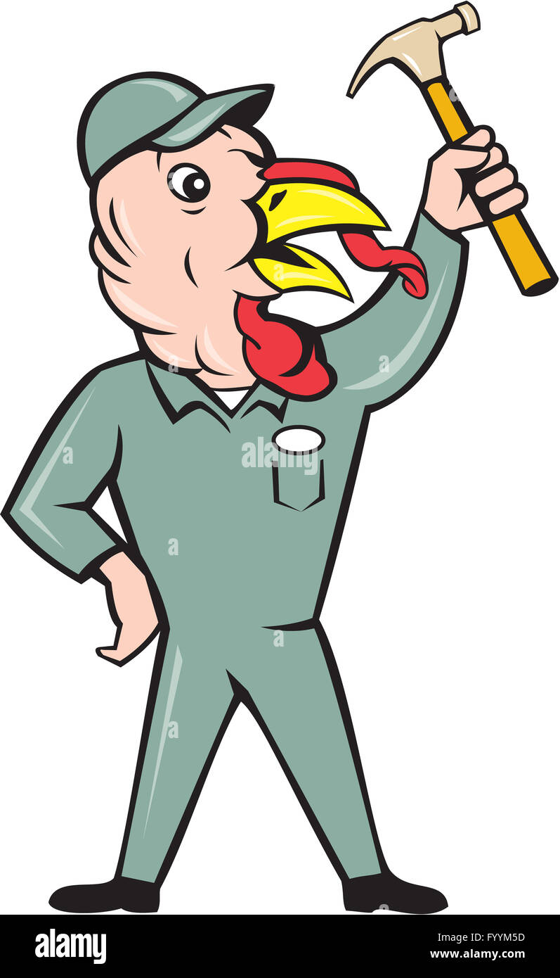 Cartoon carpenter builder holding hammer hi-res stock photography and ...