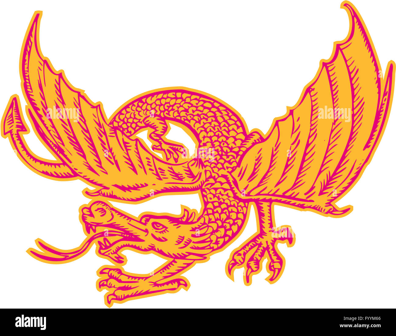 Medieval dragon sketch hi-res stock photography and images - Alamy