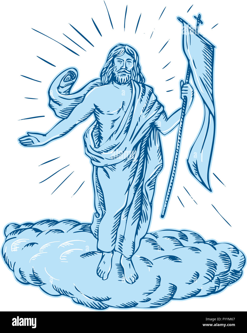 Jesus Christ Resurrection Etching Stock Photo - Alamy
