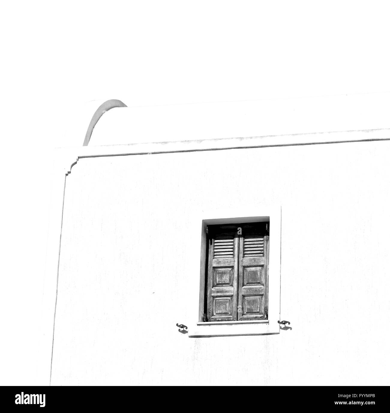 greece antique window in europe old architecture and gray concrete ...