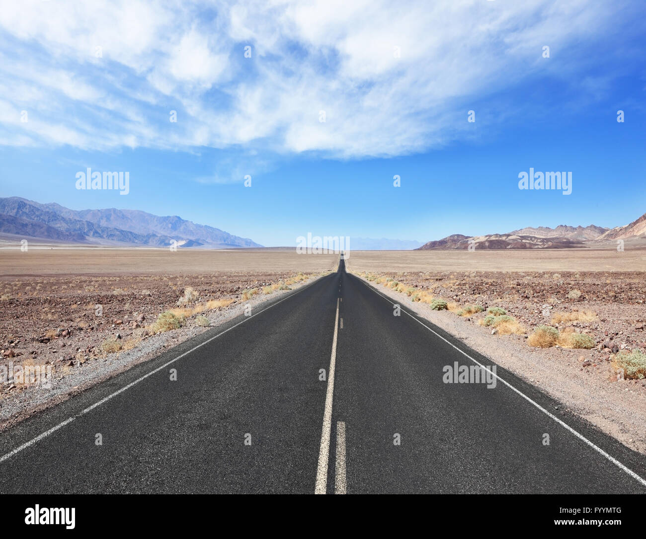 Straight as an arrow smooth the road Stock Photo - Alamy