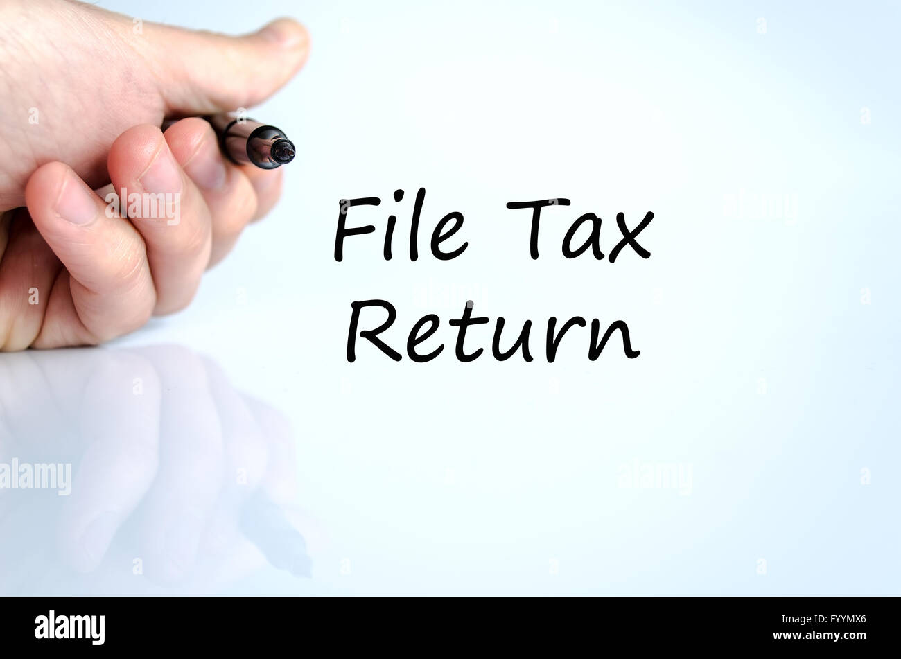 File tax return text concept Stock Photo - Alamy