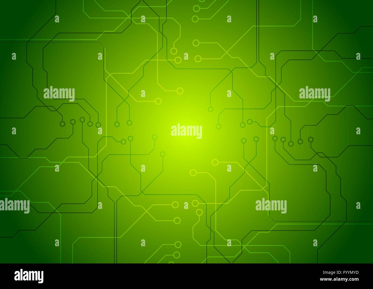 Bright green tech circuit board background Stock Photo - Alamy