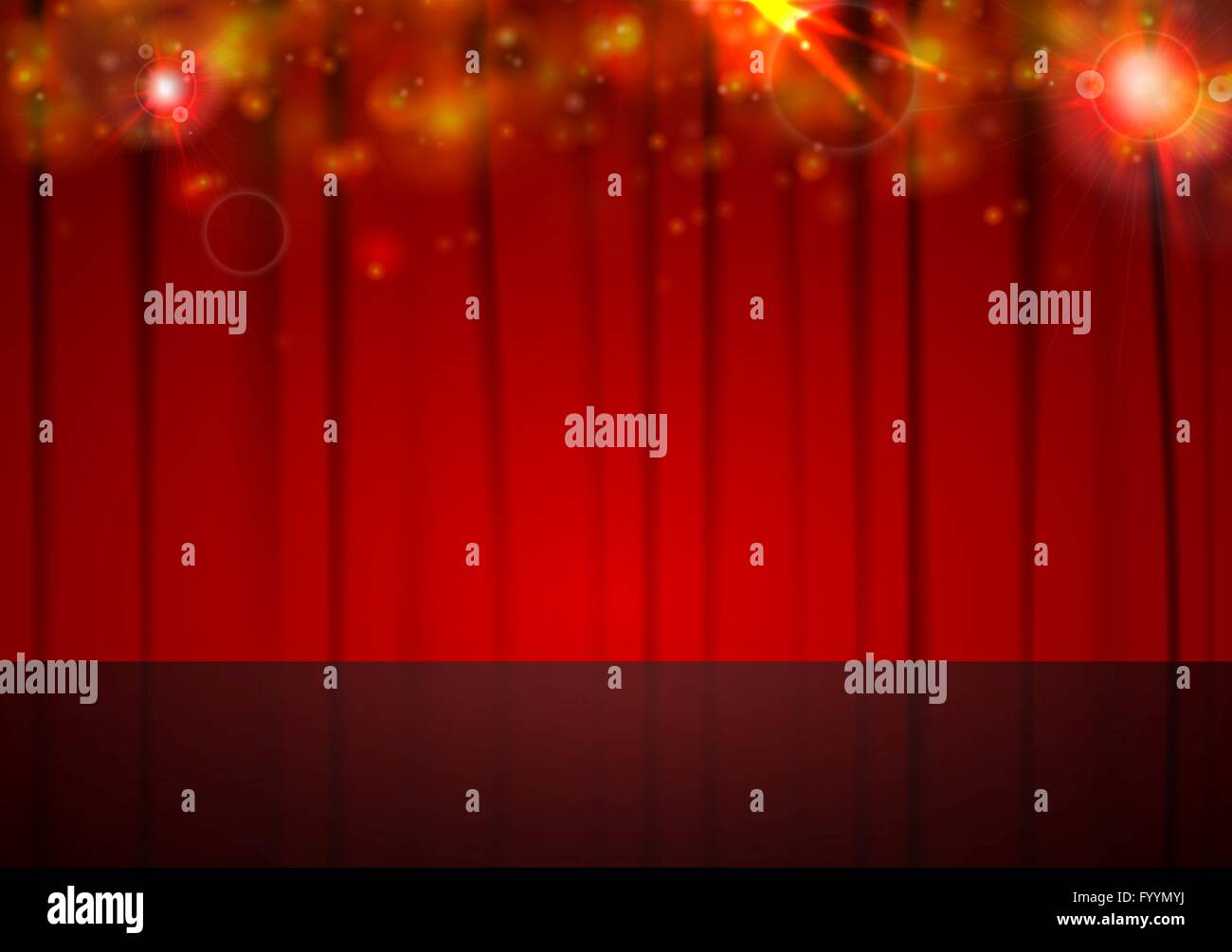 Background with red curtain and shiny lights Stock Photo - Alamy