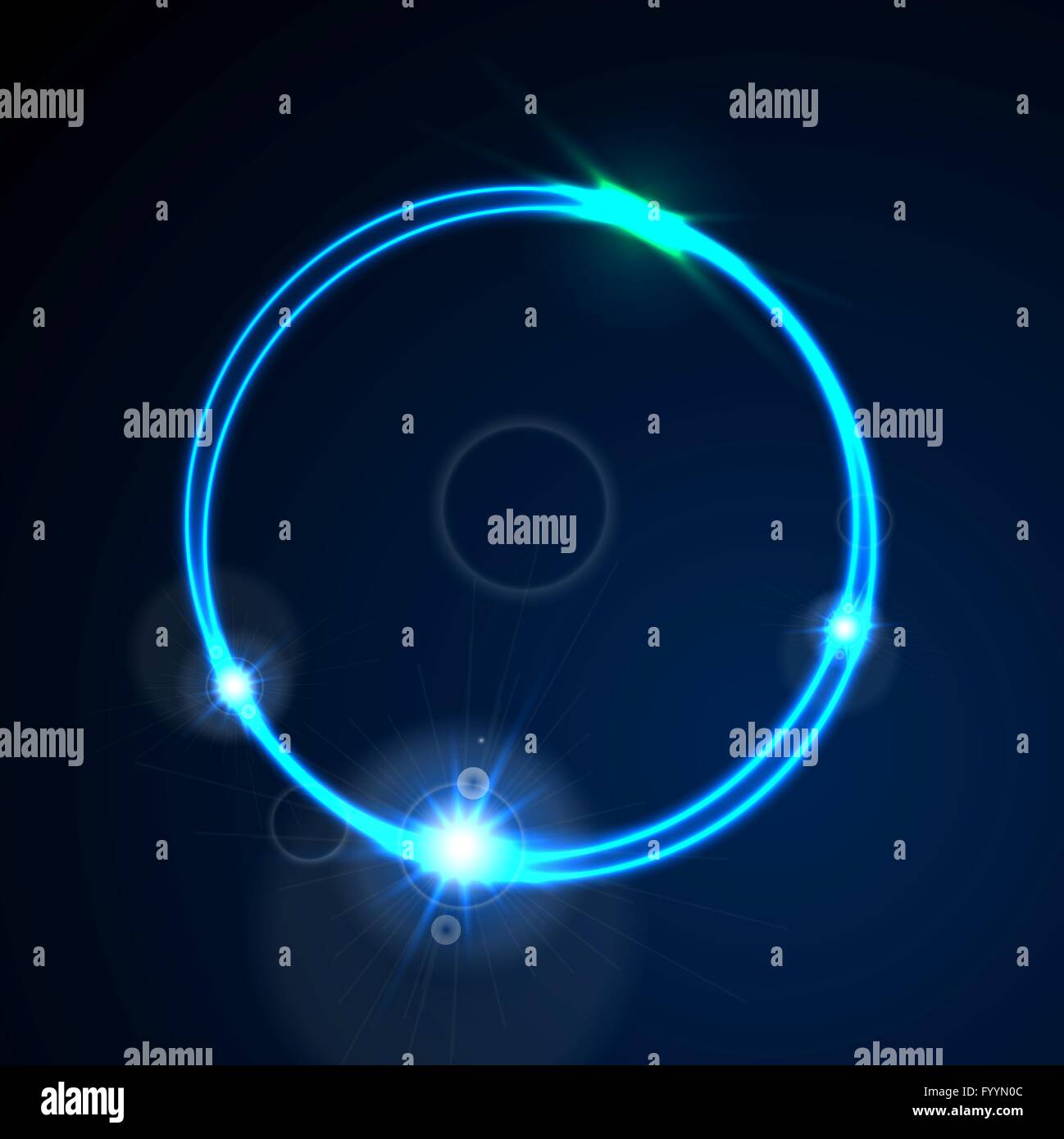 Glow blue neon ring shiny background Stock Photo - Alamy