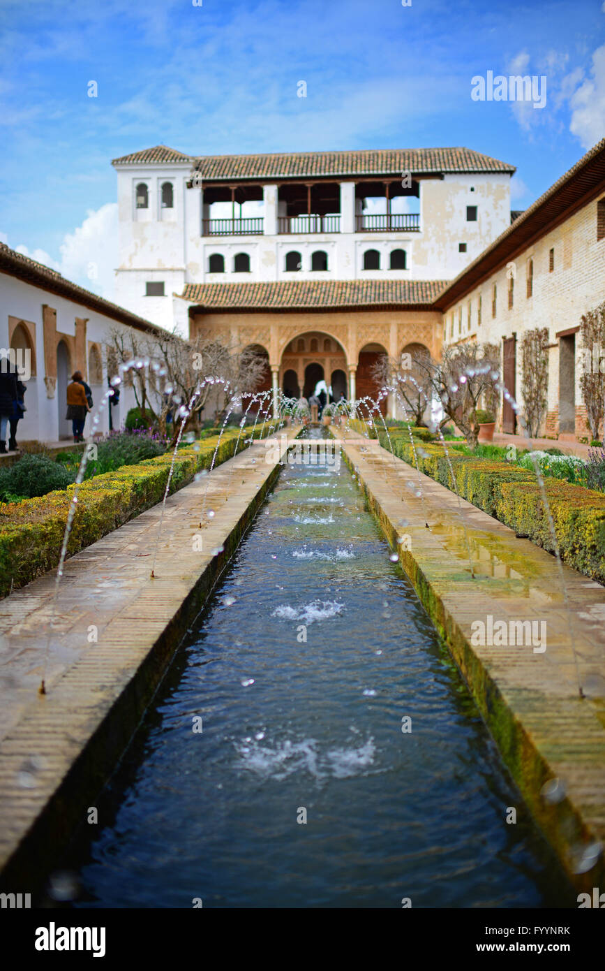 The Gardens of the Generalife in The Alhambra, palace and fortress ...
