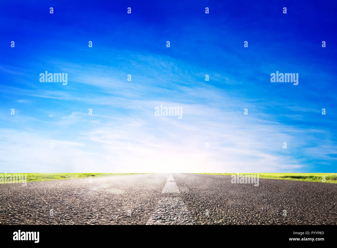 Long empty asphalt road Stock Photo - Alamy