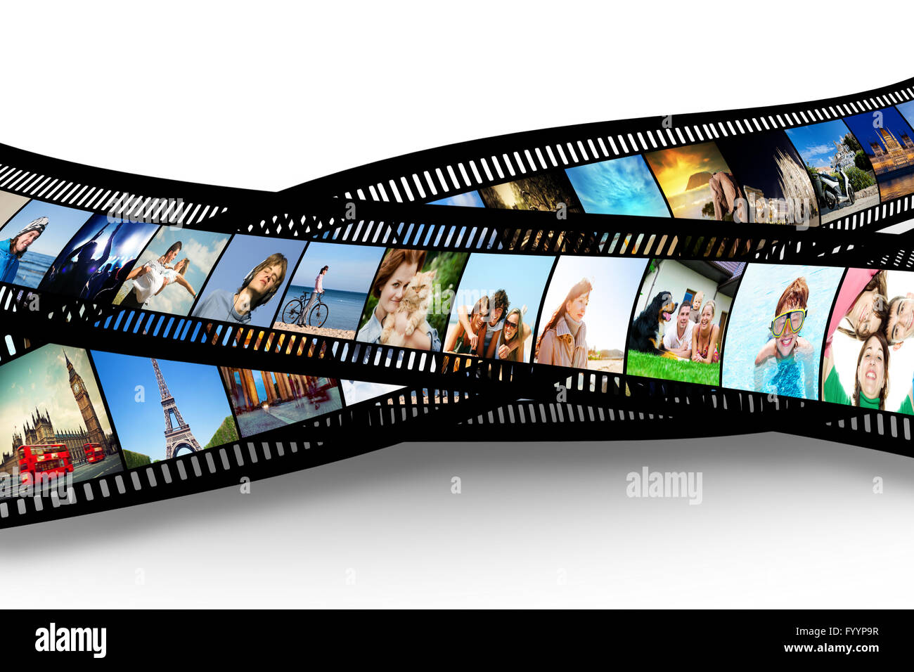 Film strip with colorful Stock Photo - Alamy