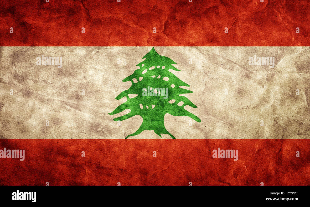 Lebanon grunge flag. Vintage Stock Photo - Alamy