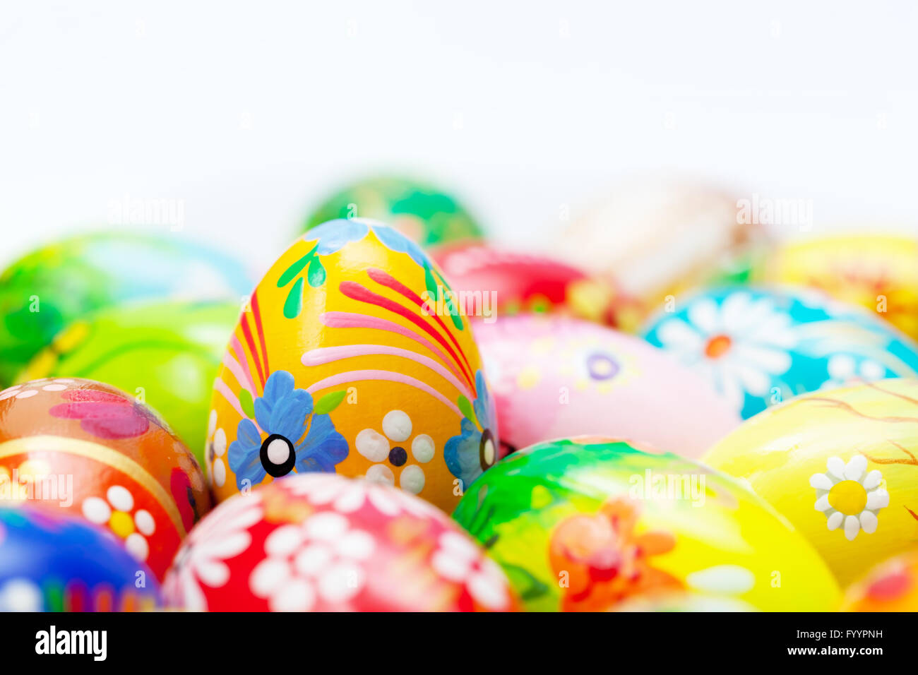 Handmade Easter eggs collection. Floral Stock Photo - Alamy