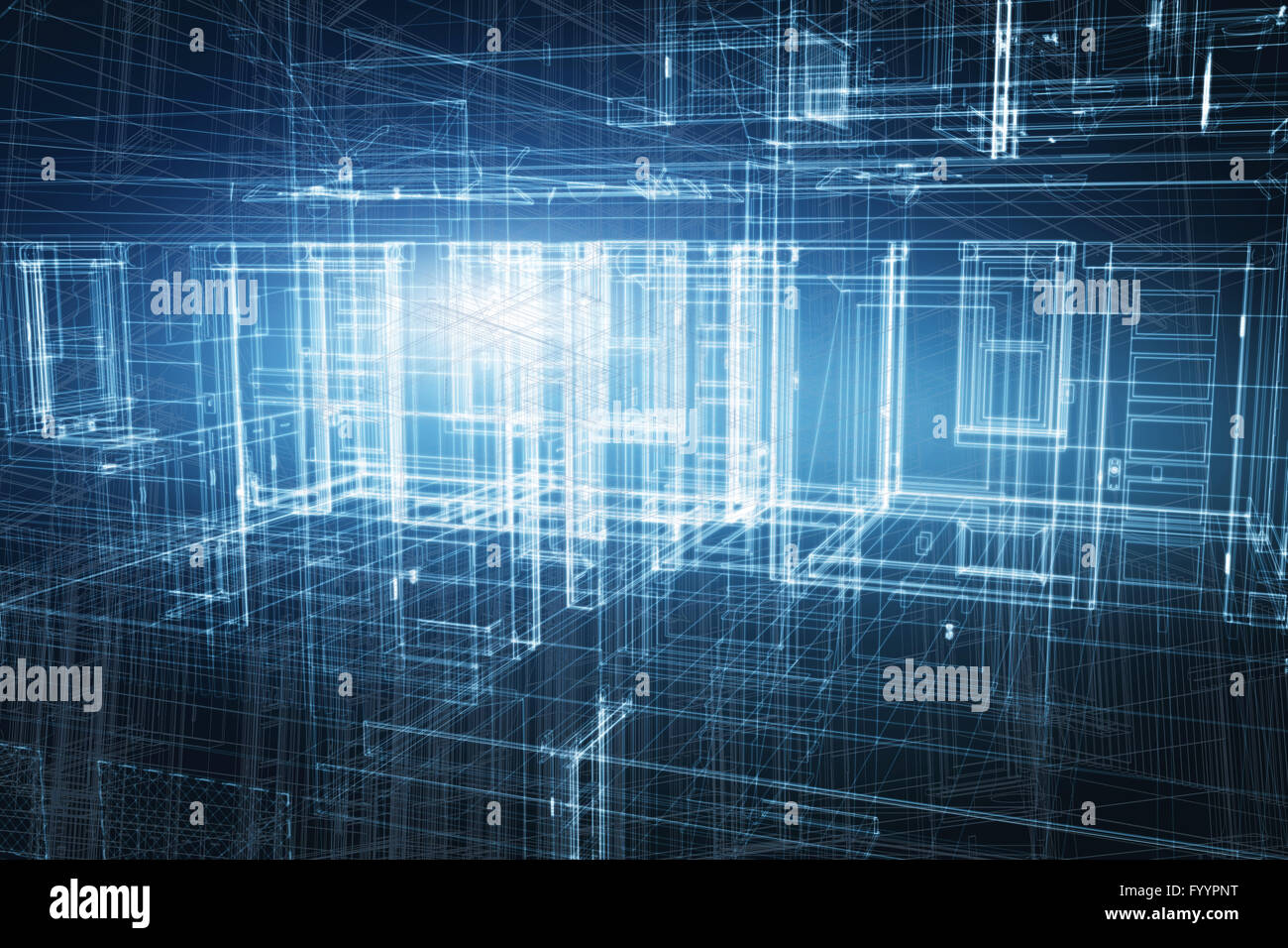 House 3d project Stock Photo - Alamy