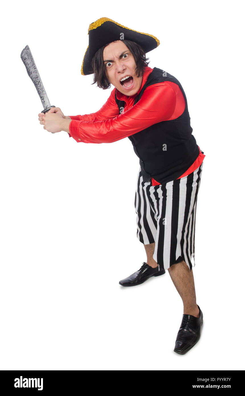Funny pirate isolated on the white Stock Photo - Alamy