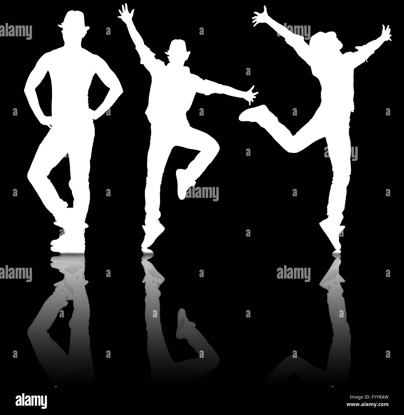 Silhouettes of dancers in dancing concept Stock Photo - Alamy