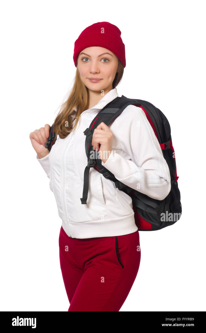 College student with heavy backpack hi-res stock photography and images ...